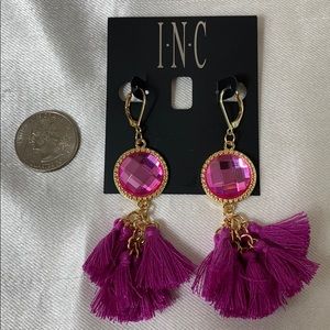 INC International Concepts | Jewelry | New Inc Pink Stone Tassel Drop ...